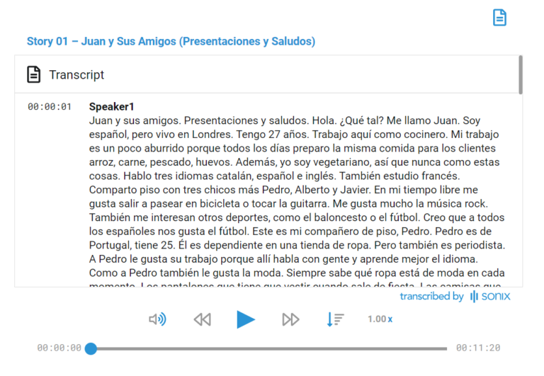 Spanish Reading and Listening Comprehension Course: Level 1 - My Daily ...